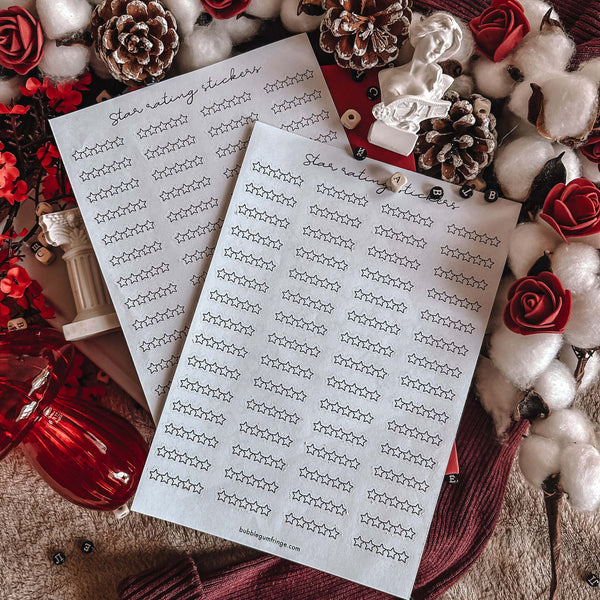 5 Star rating sticker sheet – Bubblegumfringe