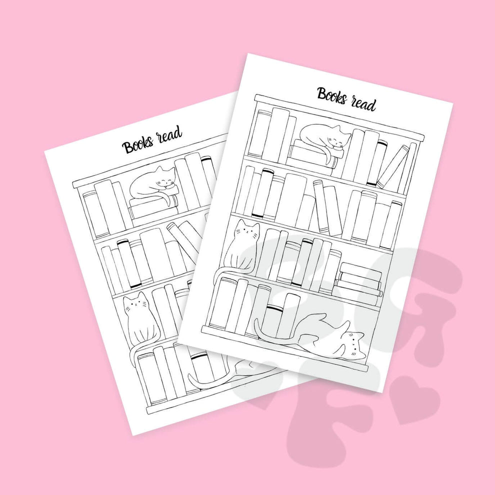 Reading tracker bookshelf sticker sheet – Bubblegumfringe
