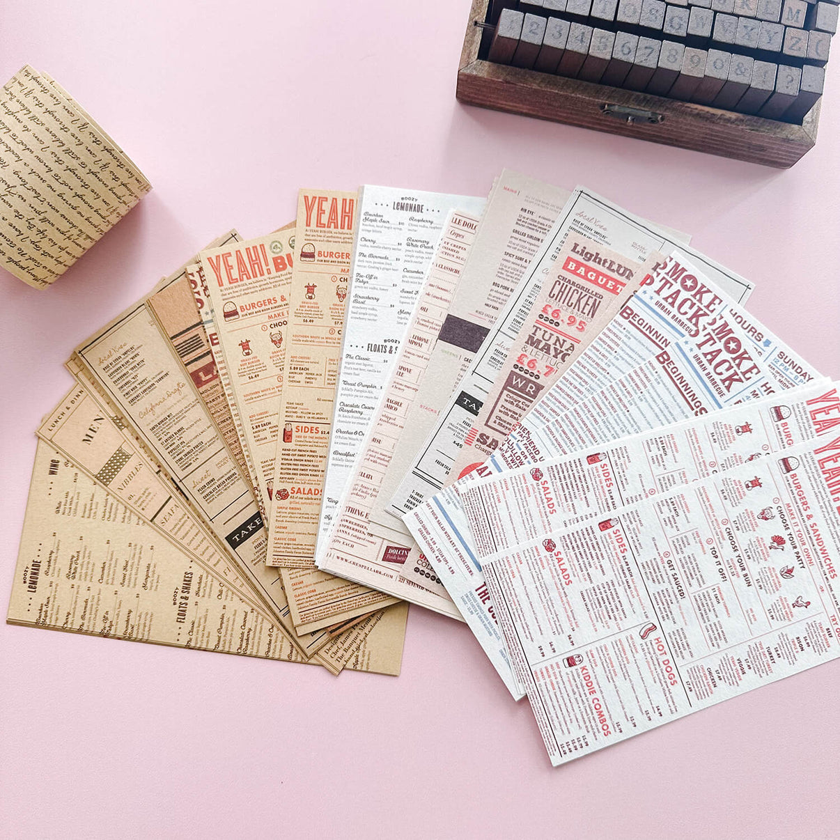 Antique style decorative paper pack - Foodie - 60pcs – Bubblegumfringe