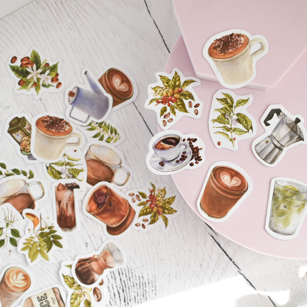 Coffee sticker set - 46 pcs – Bubblegumfringe