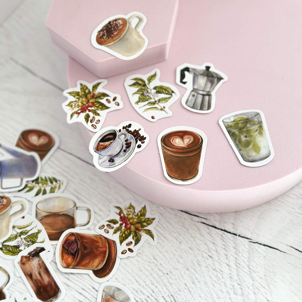 Coffee sticker set - 46 pcs – Bubblegumfringe