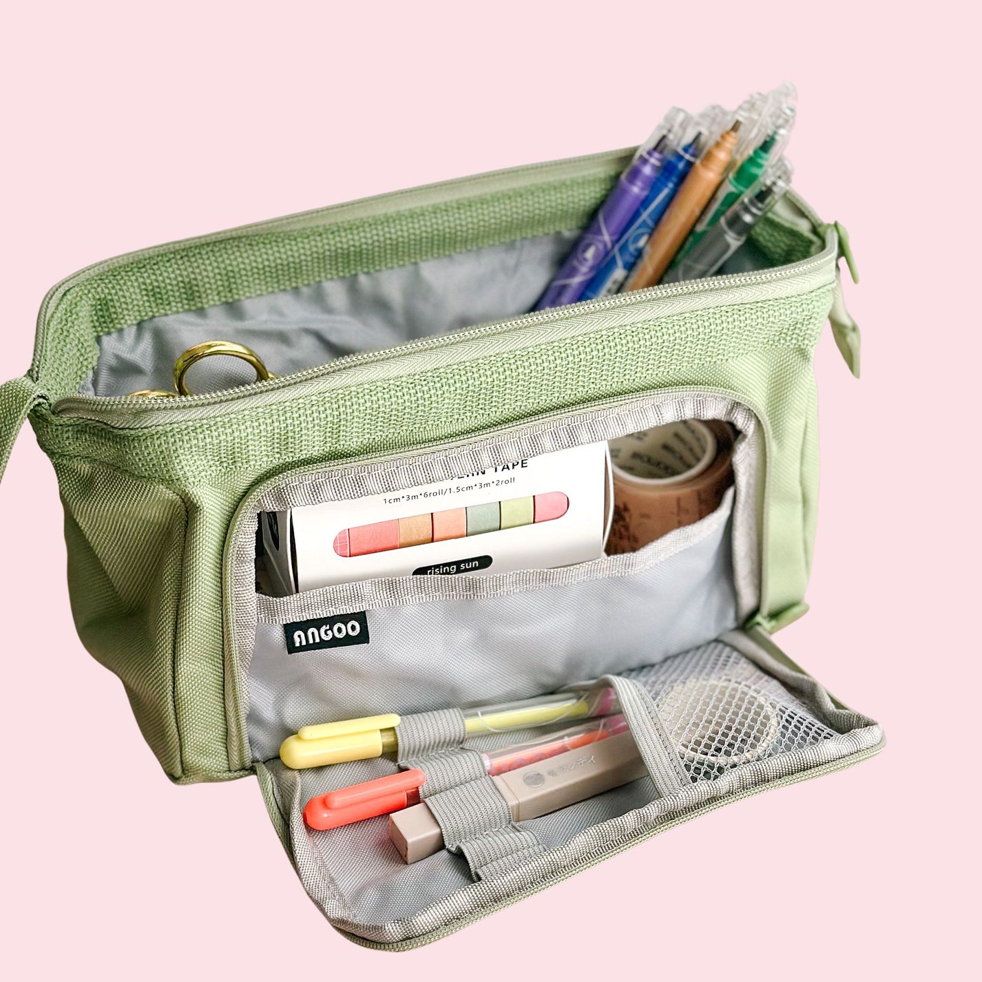 Big capacity zipper canvas pencil bag – Bubblegumfringe