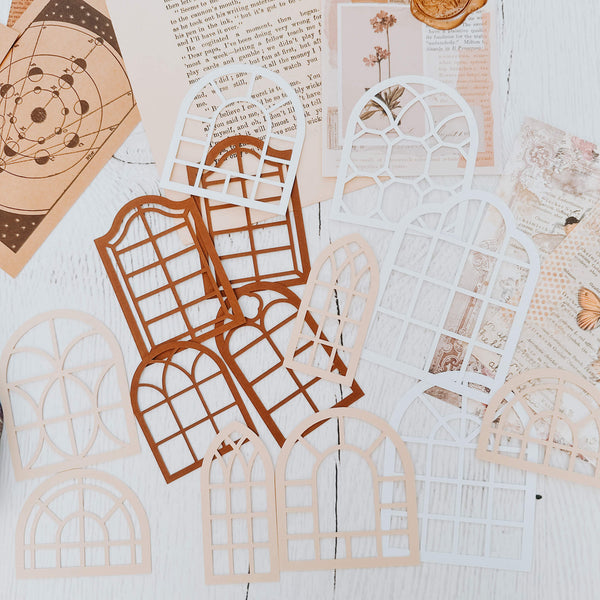 Intricate paper cutouts - Neutral colour windows – Bubblegumfringe