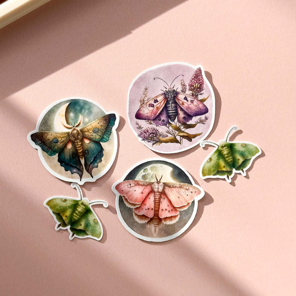 Moths sticker pack - Style 1 – Bubblegumfringe