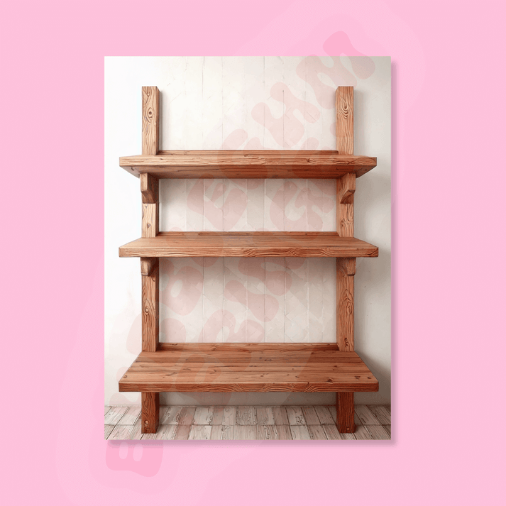 Printable Sticker Sheet - Empty Wooden Shelves – Bubblegumfringe
