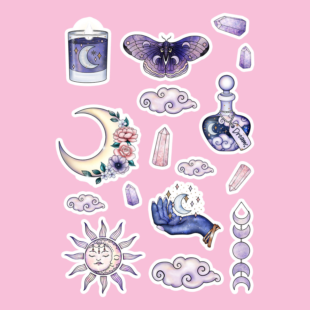 Celestial dreams stickers – Bubblegumfringe