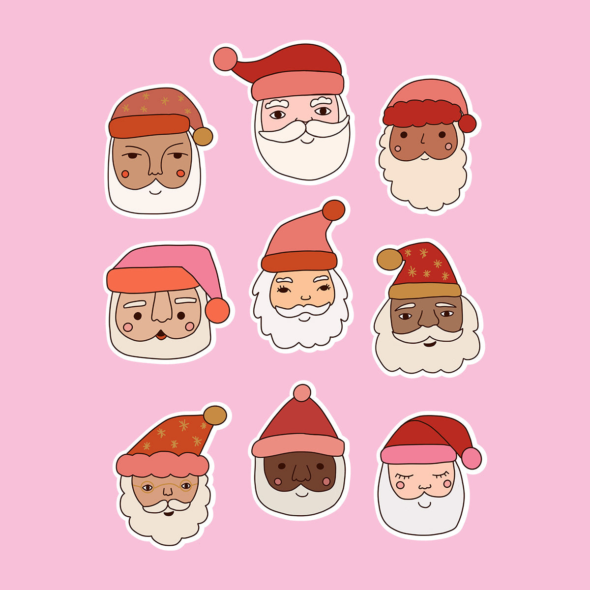 Santa sticker pack – Bubblegumfringe
