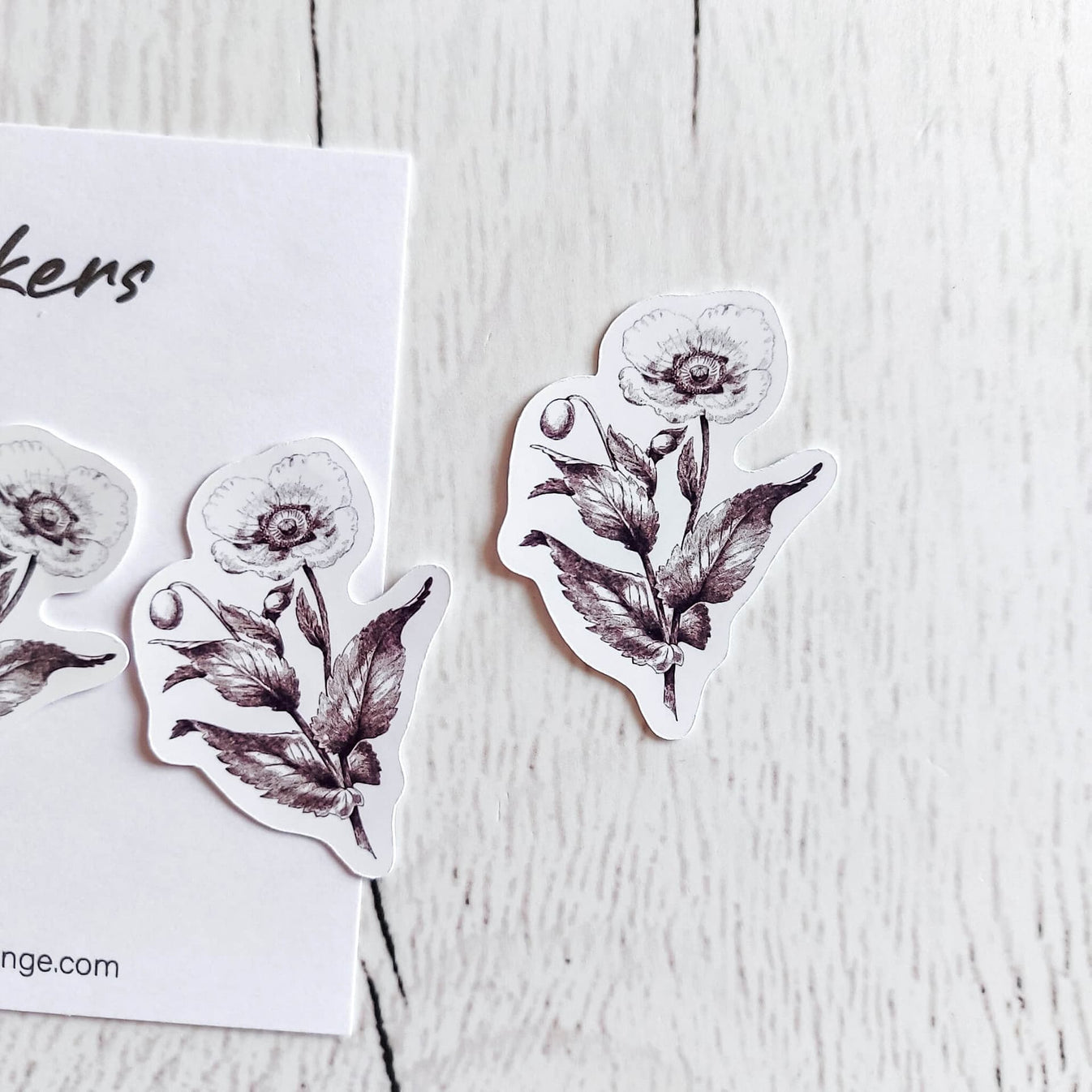 Monochrome vintage flower sticker pack – Bubblegumfringe