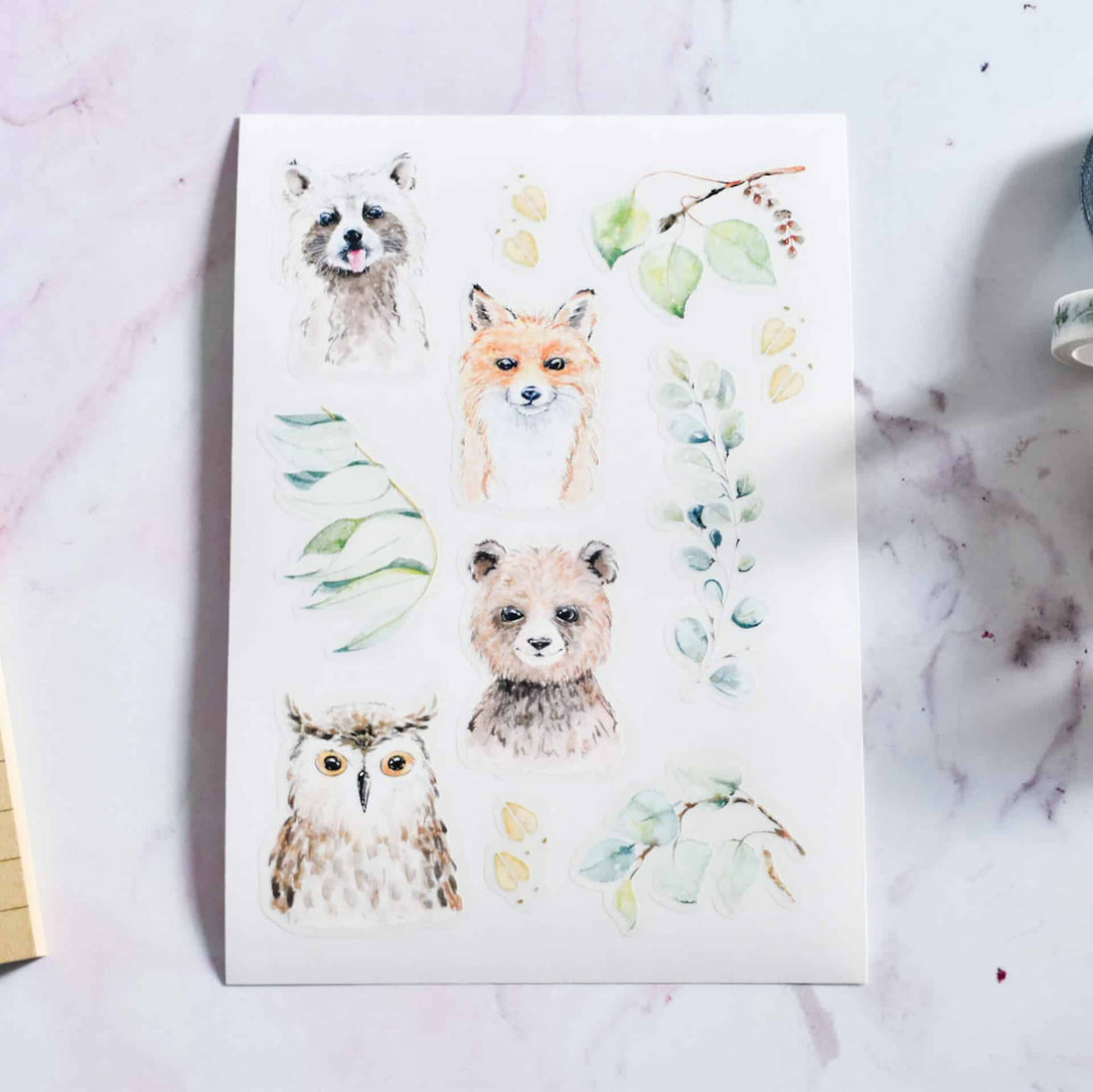 Forest creatures sticker sheet – Bubblegumfringe
