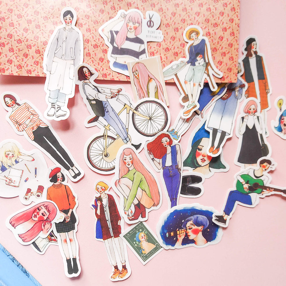 Girls sticker pack - mixed – Bubblegumfringe